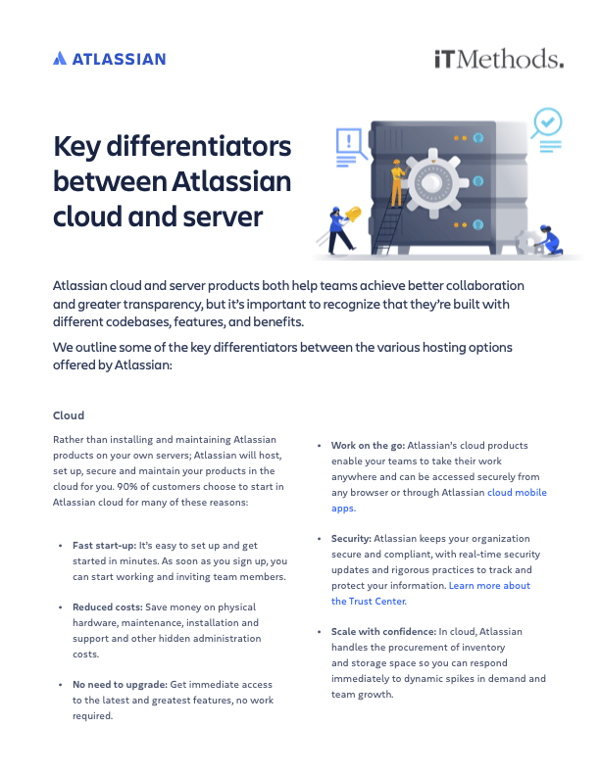 Key differentiators between Atlassian cloud and server